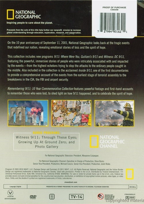 National Geographic: Remembering 9/11 - 10 Year Commemorative ...