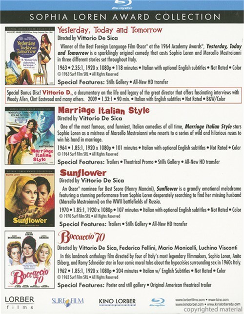 Sophia Loren: Award Collection (Blu-ray ) | DVD Empire