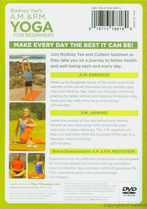 Rodney Yee's A.M. & P.M. Yoga For Beginners (DVD 2012) | DVD Empire