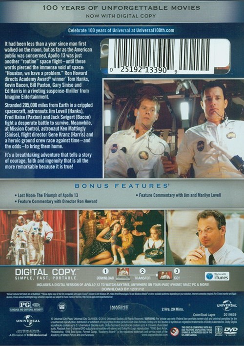 Apollo 13 (DVD + Digital Copy) (DVD 1995) | DVD Empire