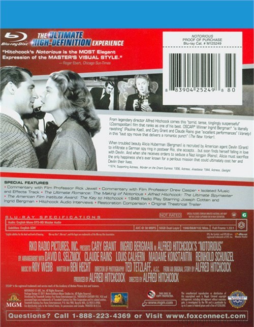 Notorious (Blu-ray 1946) | DVD Empire