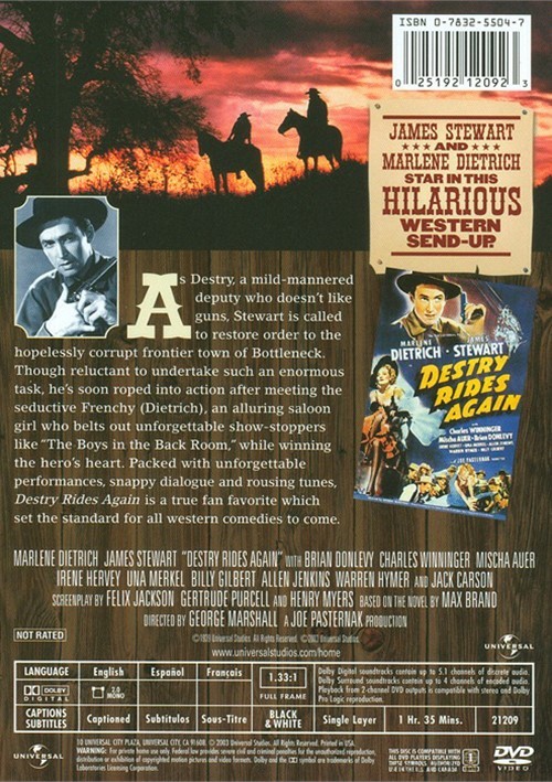 Destry Rides Again (DVD + Digital Copy) (DVD 1939) | DVD Empire