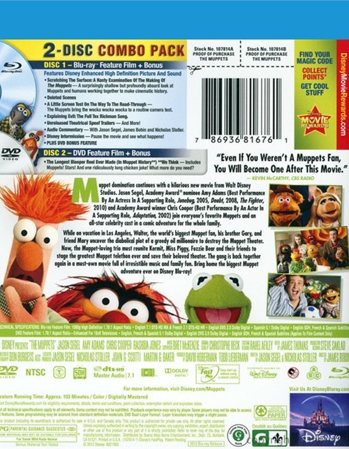 Muppets, The (Blu-ray + DVD Combo) (Blu-ray 2011) | DVD Empire