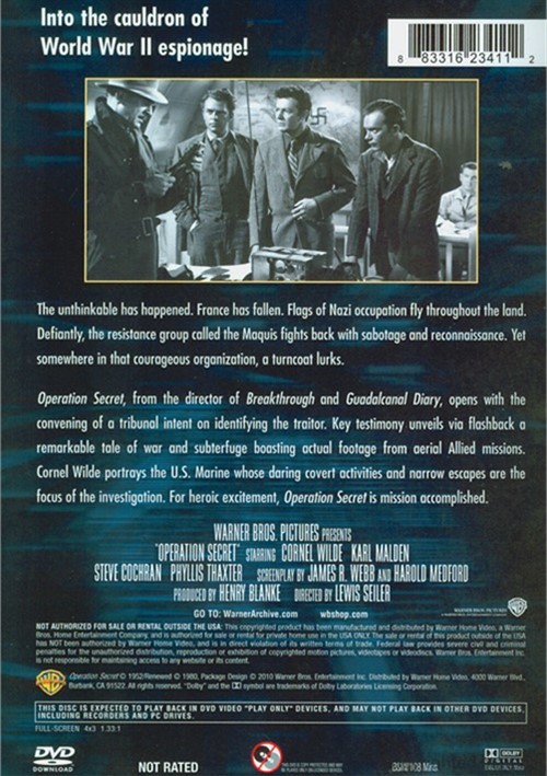Operation Secret (DVD 1952) | DVD Empire