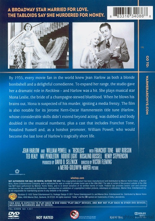 Reckless (DVD 1935) | DVD Empire