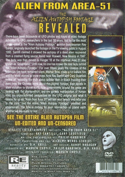 Alien From Area 51: The Alien Autopsy Footage Revealed (DVD) | DVD Empire