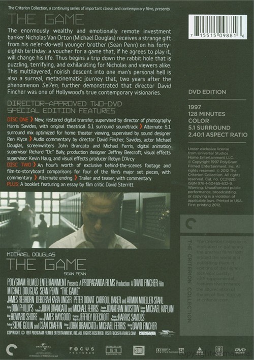 Game, The: The Criterion Collection (DVD 1997) | DVD Empire