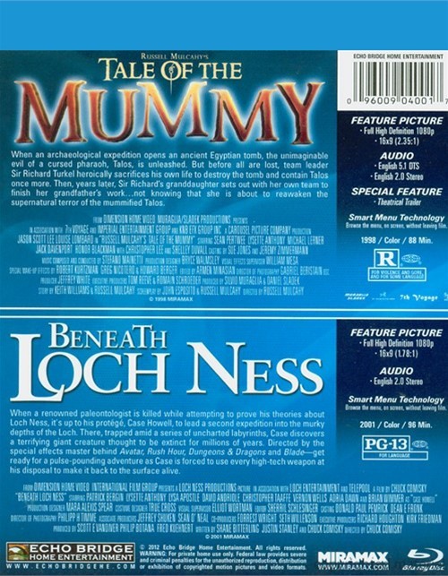Tale Of The Mummy / Beneath Loch Ness (Double Feature) (Blu-ray ) | DVD ...