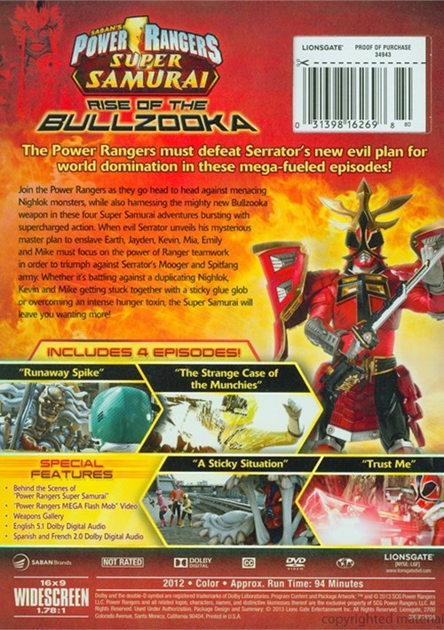 Power Rangers Super Samurai: Rise Of The Bullzooka - Volume 3 (DVD 2012 ...