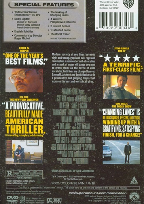 Changing Lanes (DVD 2002) | DVD Empire