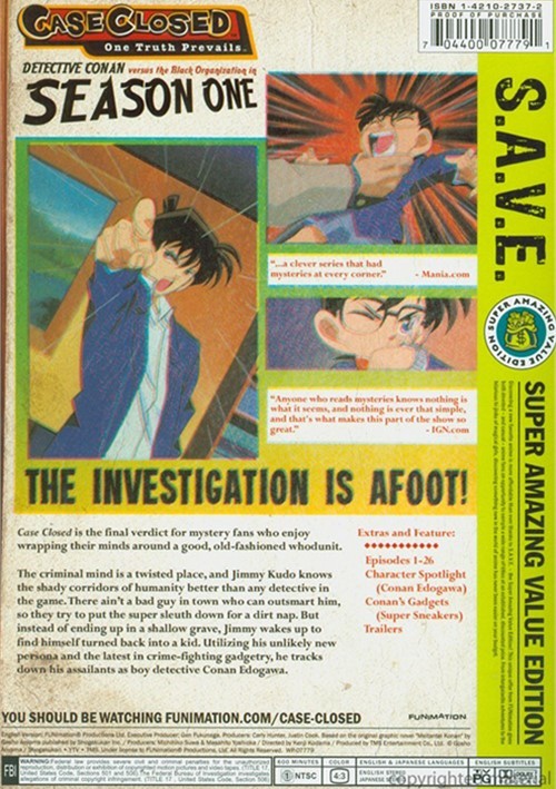 Case Closed: Season One (Repackage) (DVD 1996) | DVD Empire