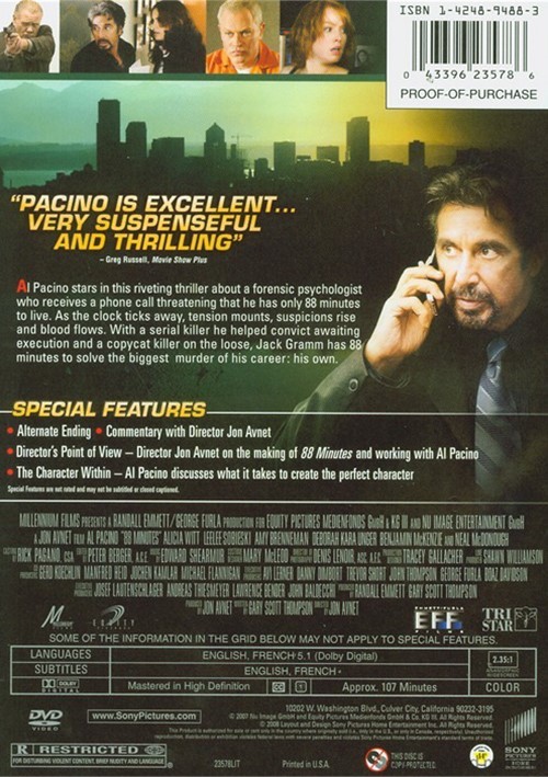 88 Minutes (DVD 2007) | DVD Empire