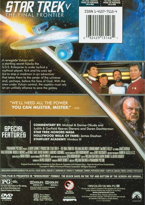 Star Trek V: The Final Frontier (DVD 1989) | DVD Empire