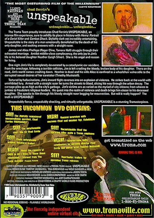 Unspeakable (DVD 2000) | DVD Empire