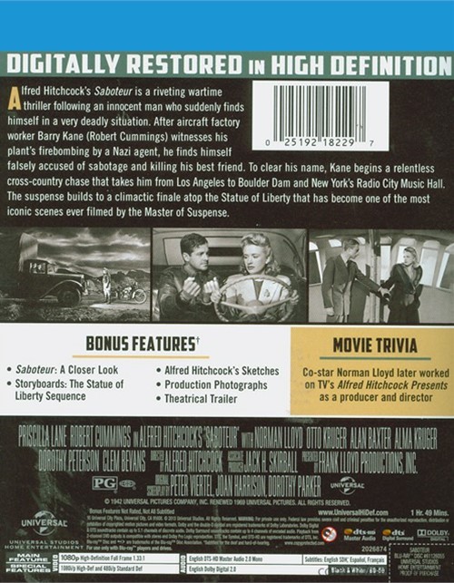 Saboteur (Blu-ray 1942) | DVD Empire