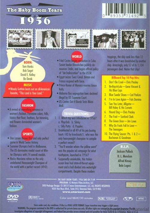 Baby Boom Years, The: 1956 (DVD 2007) | DVD Empire