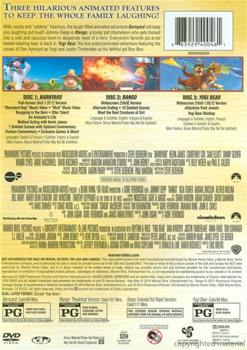 Barnyard / Rango / Yogi Bear (Triple Feature) (DVD) | DVD Empire