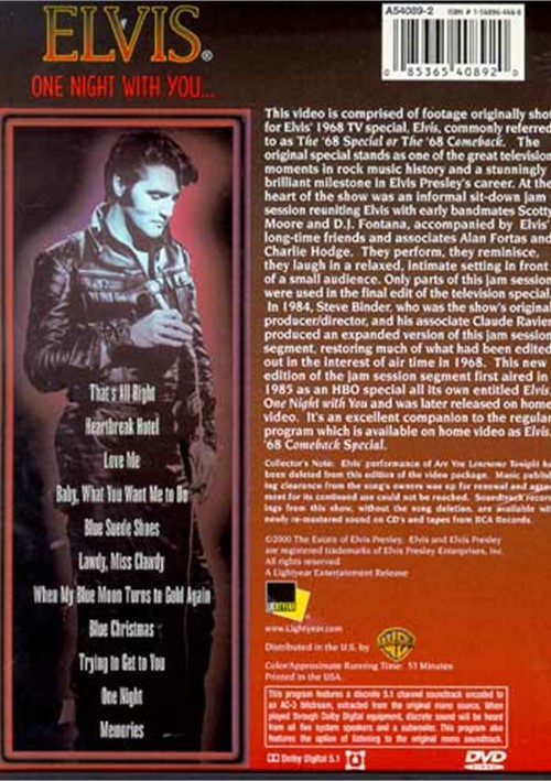 Elvis: One Night With You (DVD 1968) | DVD Empire