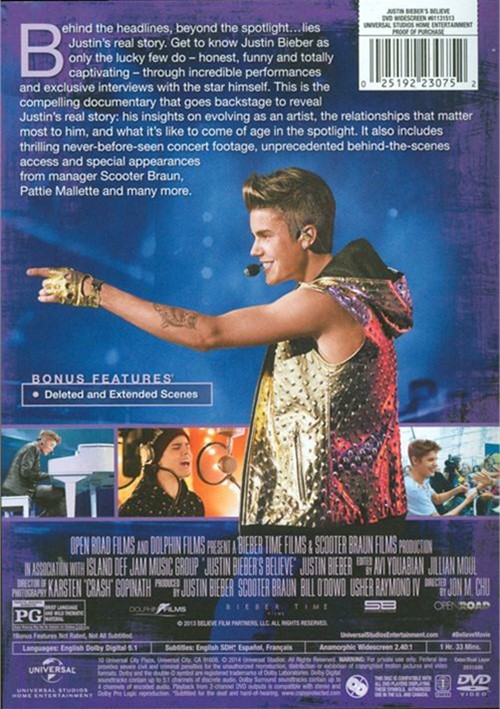 Justin Bieber's Believe (DVD 2013) | DVD Empire