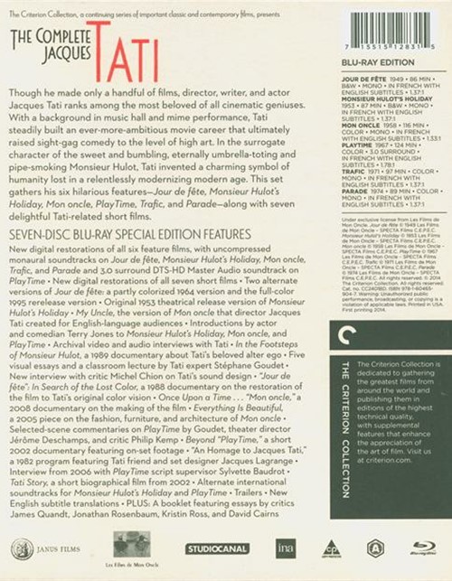Complete Jacques Tati, The: The Criterion Collection (Blu-ray ) | DVD ...
