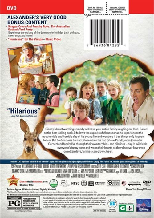 Alexander And The Terrible, Horrible, No Good, Very Bad Day (DVD 2014 ...