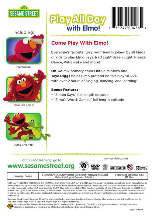 Sesame Street: Play All Day With Elmo (DVD) | DVD Empire