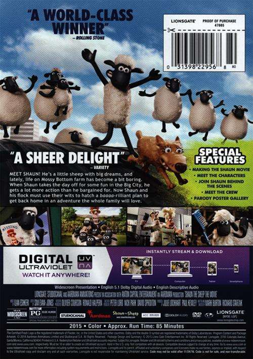 Shaun The Sheep Movie (DVD + UltraViolet) (DVD 2015) | DVD Empire