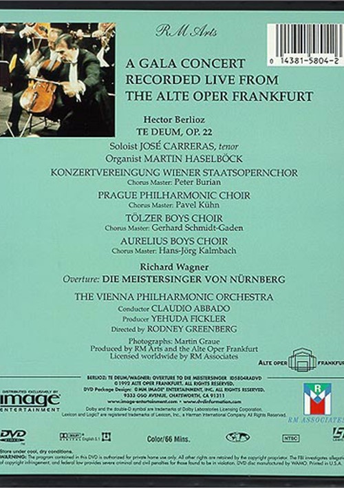 Berlioz To Deum Wagner Overture To Die Meisterninger Dvd 1992