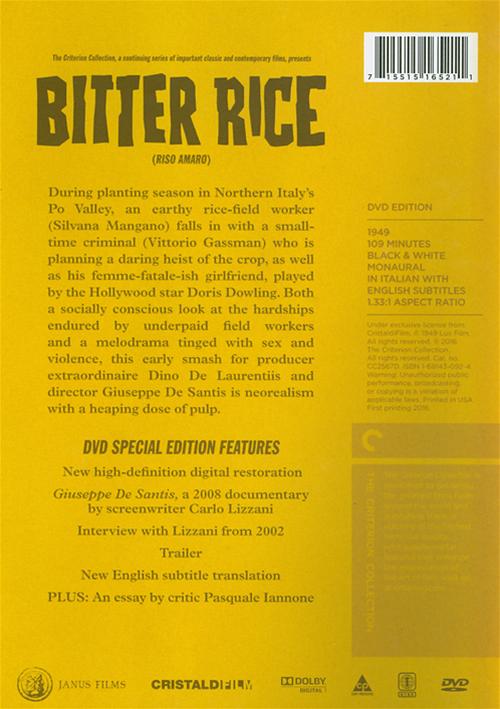 Bitter Rice: The Criteron Collection (DVD 1949) | DVD Empire