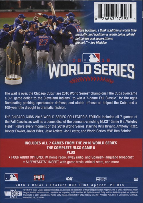 MLB: 2016 World Series: Complete Collectors Edition (DVD 2016) | DVD Empire