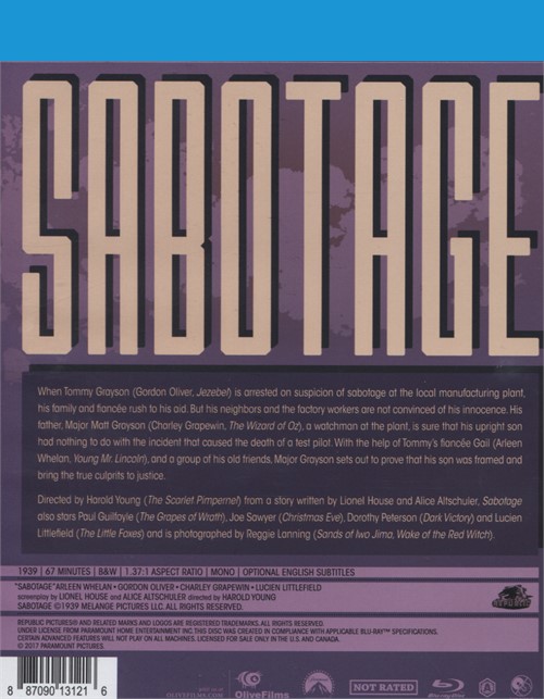 Sabotage (Blu-ray 2017) | DVD Empire