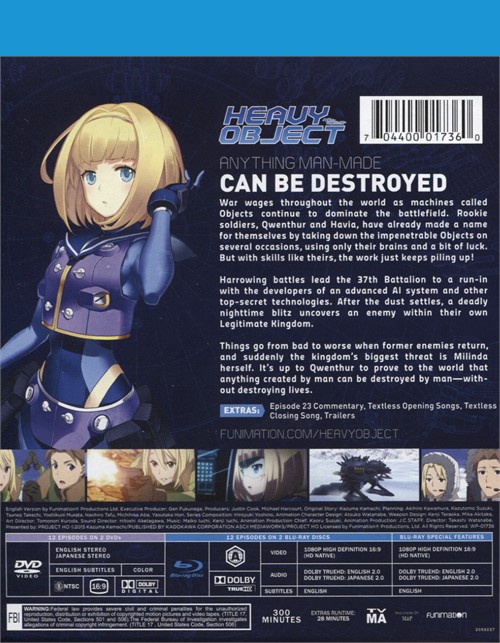 Heavy Object: The Complete First Season, Part Two (Blu-ray + DVD Combo ...