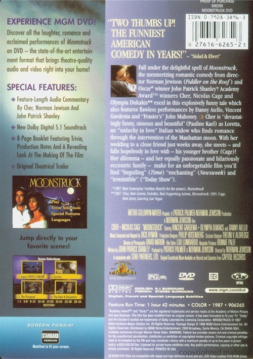 Moonstruck: Special Edition (DVD 1987) | DVD Empire