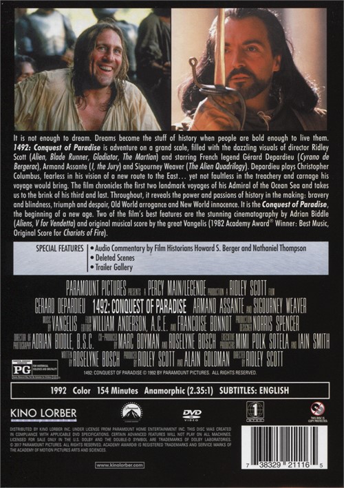 1492: Conquest of Paradise (DVD 1992) | DVD Empire