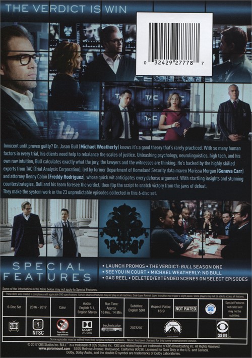 Bull: The Complete First Season (DVD 2016) | DVD Empire