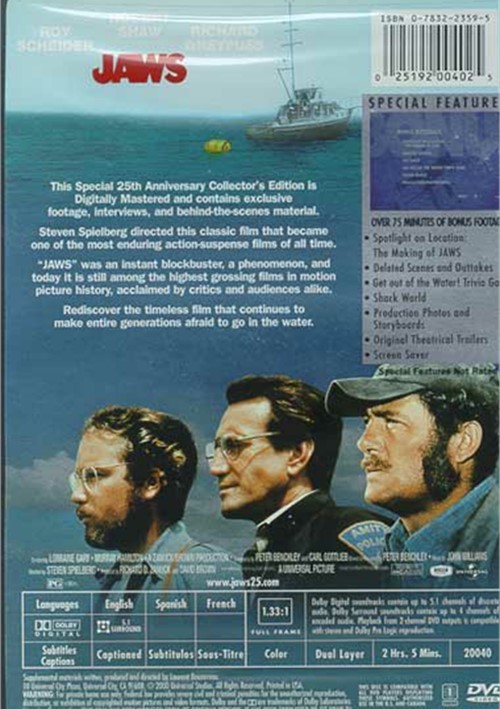 Jaws: 25th Anniversary Collector's Edition (Full Screen) (DVD 1975 ...