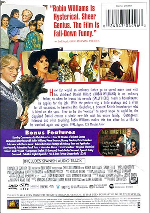 Mrs. Doubtfire (Full Screen) (DVD 1993) | DVD Empire