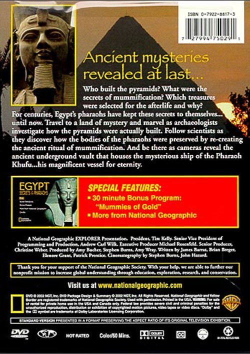 National Geographic: Egypt - Secrets Of The Pharaohs (DVD 2002) | DVD ...