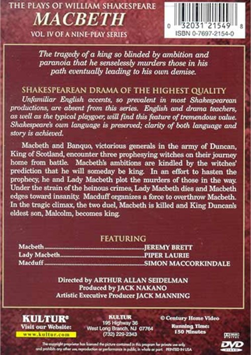Macbeth: The Plays Of William Shakespeare (DVD 1983) | DVD Empire