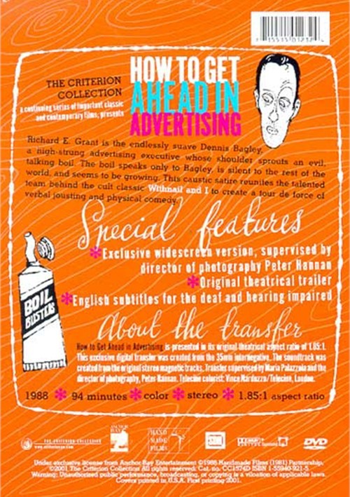 How To Get Ahead In Advertising: The Criterion Collection (DVD 1988 ...