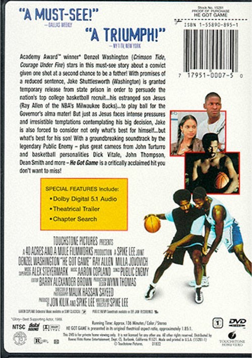 He Got Game (DVD 1998) | DVD Empire