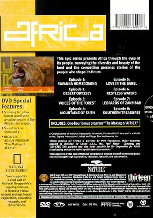 National Geographic: Africa (DVD 2001) | DVD Empire