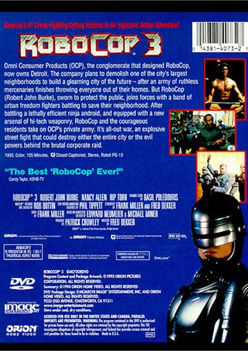 Robocop 3 (DVD 1993) | DVD Empire