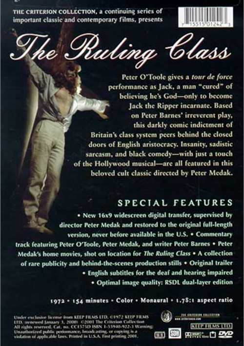 Ruling Class, The: The Criterion Collection (DVD 1972) | DVD Empire