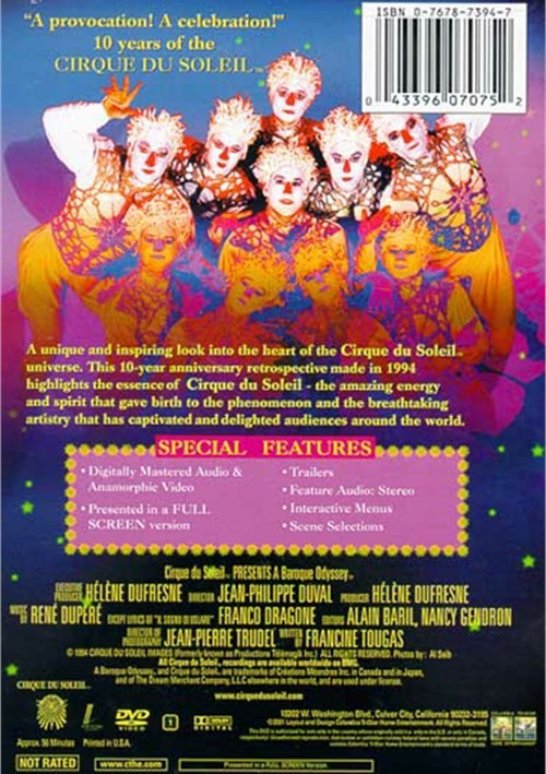 Cirque Du Soleil: A Baroque Odyssey (DVD 1994) | DVD Empire