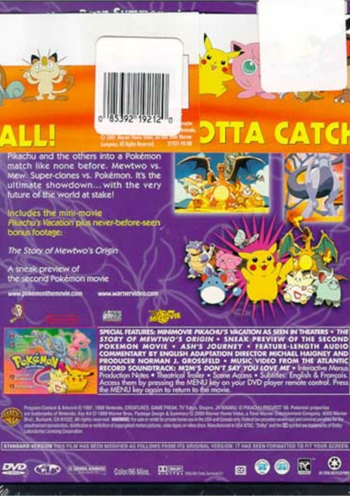 Pokemon Mix 2 Pack: Pokemon - The First Movie/ Pokemon: The Movie 2000 ...
