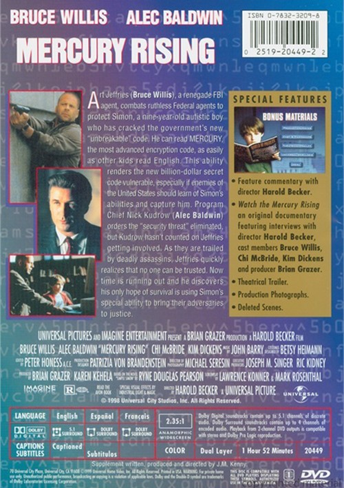 Mercury Rising: Collector's Edition (DVD 1998) | DVD Empire