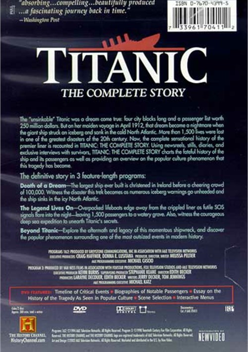 Titanic: The Complete Story - Special Commemorative Edition (DVD 1994 ...