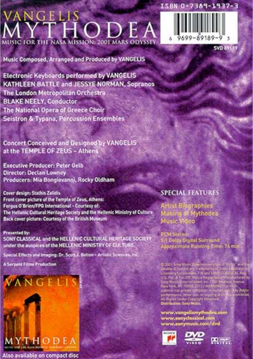 Vangelis: Mythodea - Music For The NASA Mission: 2001 Mars Odyssey (DVD ...