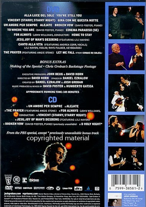 Josh Groban In Concert (CD & DVD) (DVD 2002) | DVD Empire